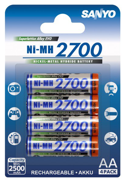 Akumulator Sanyo R6 AA Ni-MH 2700mAh + pojemnik - sklep internetowy ...